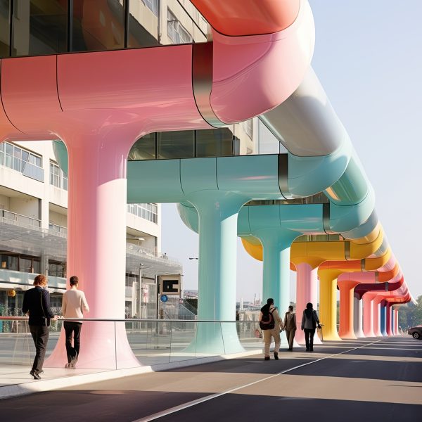 AI-powered pedestrian bridge designs for a dynamic cityscape