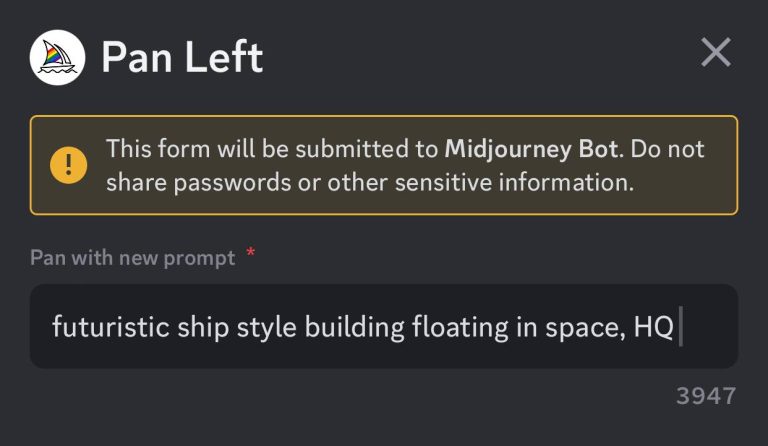 Midjourney released new 'panning' command