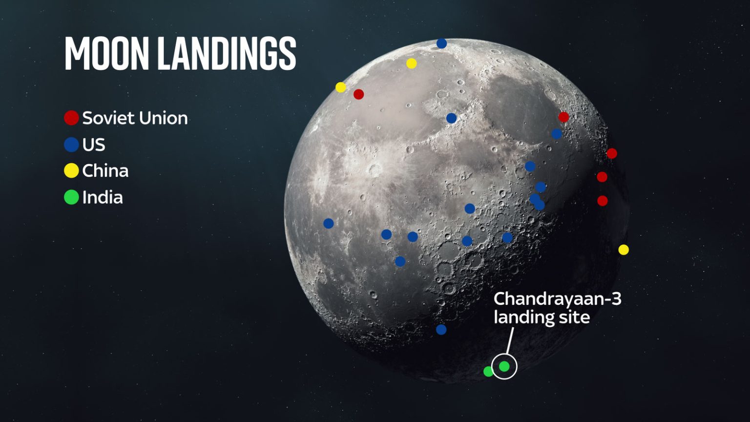 India lands spacecraft on the moon