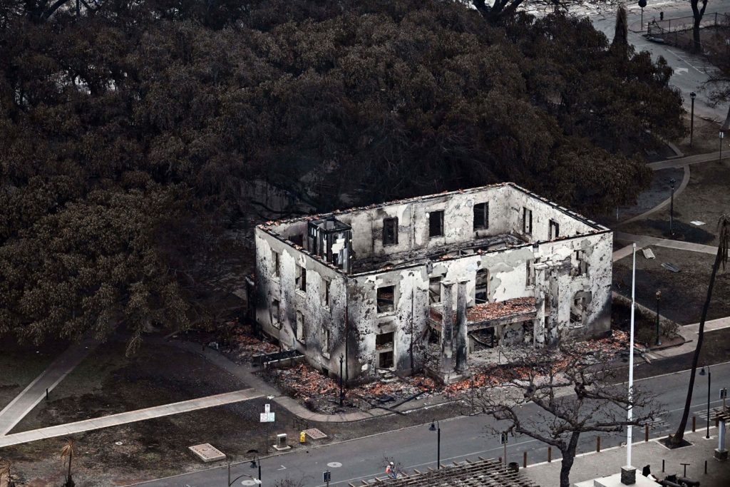 The fire has caused significant damage to the historic sites of Lahaina