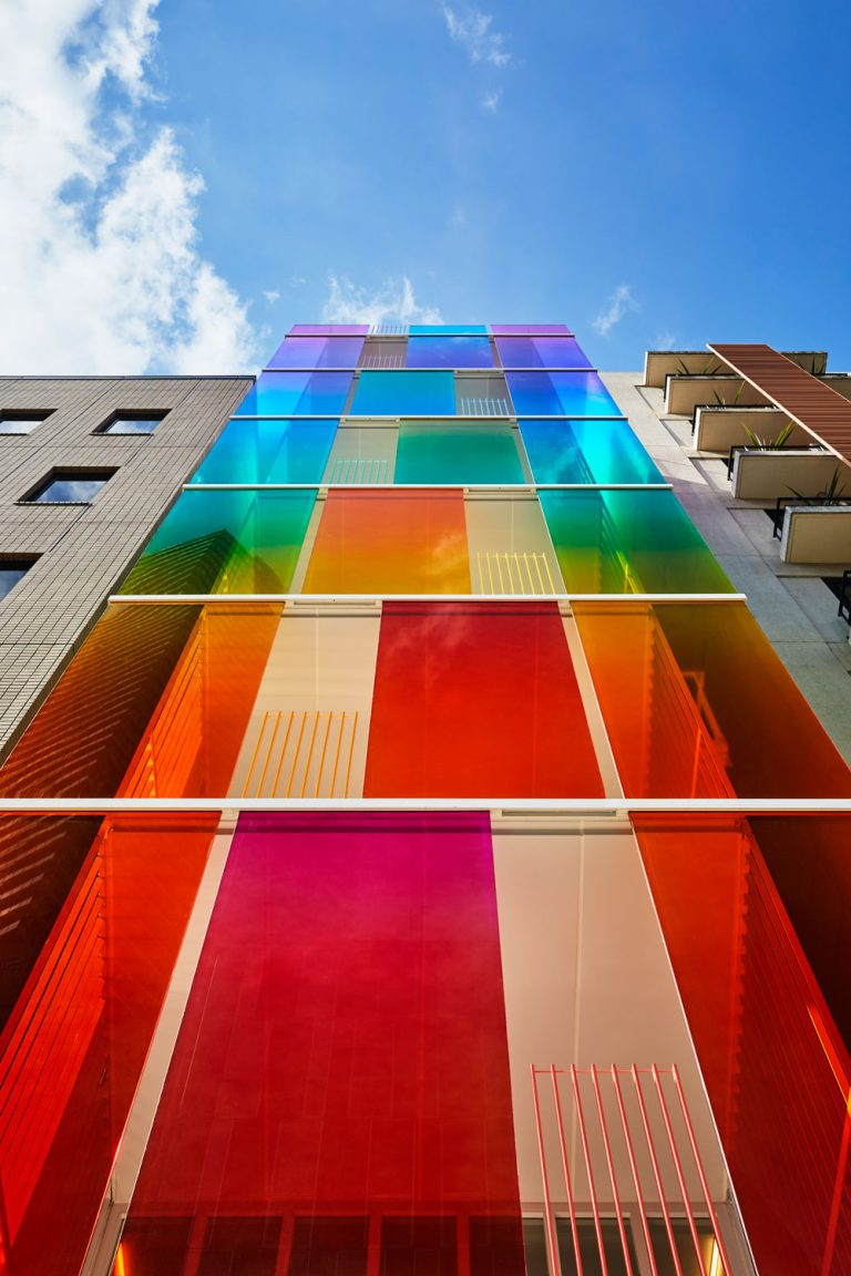 SAKO Architects’ Tokyo Office: Multicolored Glass Facade