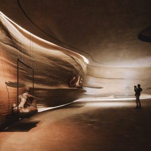 Dubai Art Museum's design shows interior from outside