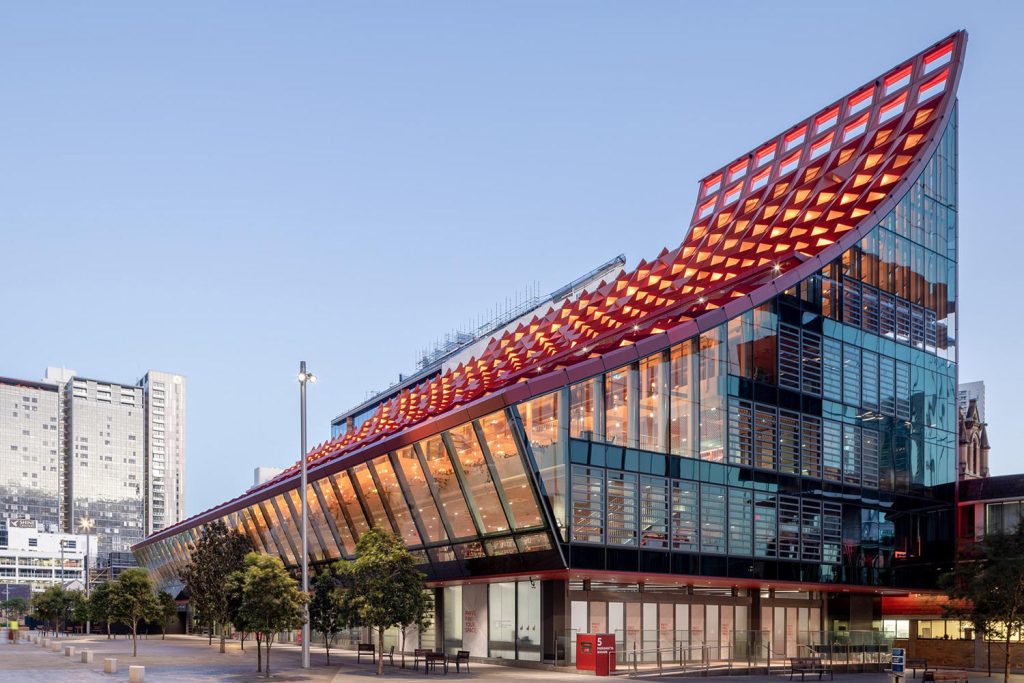 PHIVE Civic Center integrates both the roof and facade into a single unit