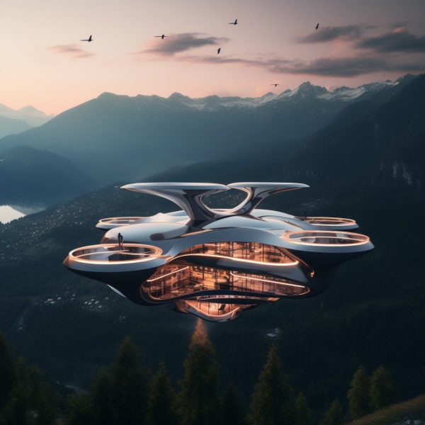 Flying Architecte inspired by the astounding strides in aerial technologies