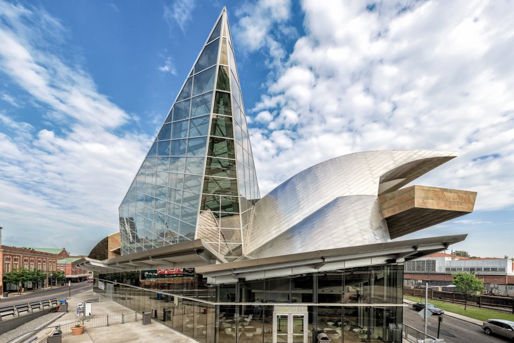 Taubman Museum of Art characterized by intricate angles and curves