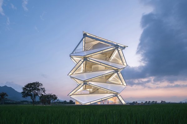 The Lantern in the paddy field tower takes inspiration from the rice spikes