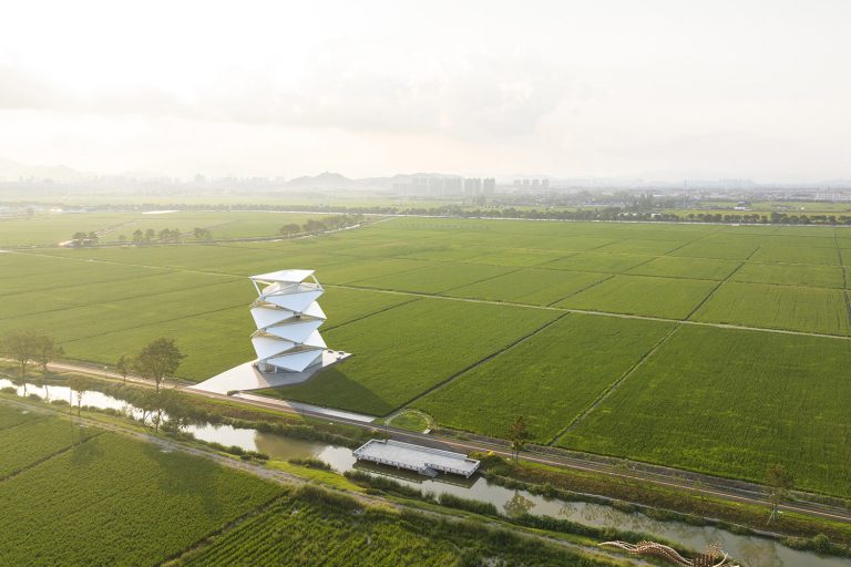 The Lantern in the paddy field tower takes inspiration from the rice spikes