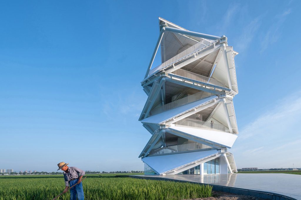 The Lantern in the paddy field tower takes inspiration from the rice spikes