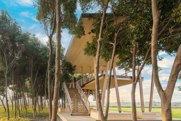 Tianfu Forest Tower stands guard over the site's five symbolic