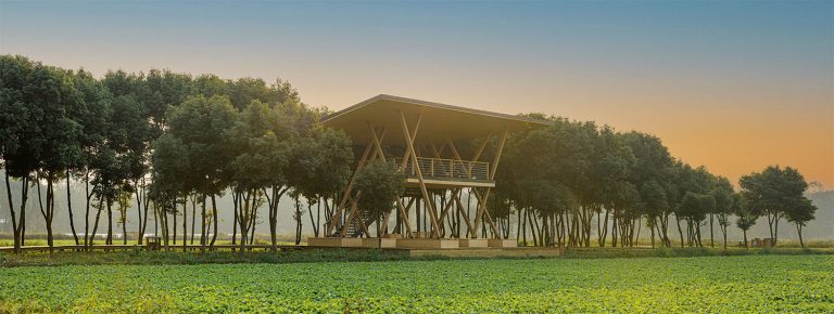 Tianfu Forest Tower stands guard over the site's five symbolic