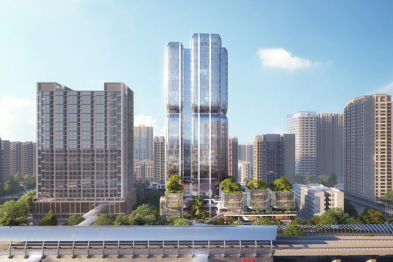 Xiyue Tower integrates various functions into a bamboo-formed building