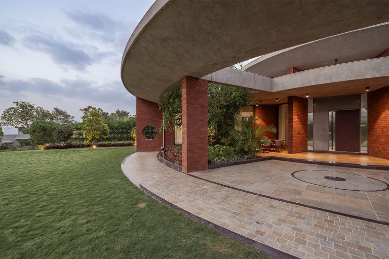 Ring House is inspired by traditional village typology from Gujarat