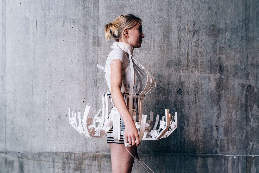 Gabriel Joffe designed a hydraulic jellyfish dress from recyclable fabric