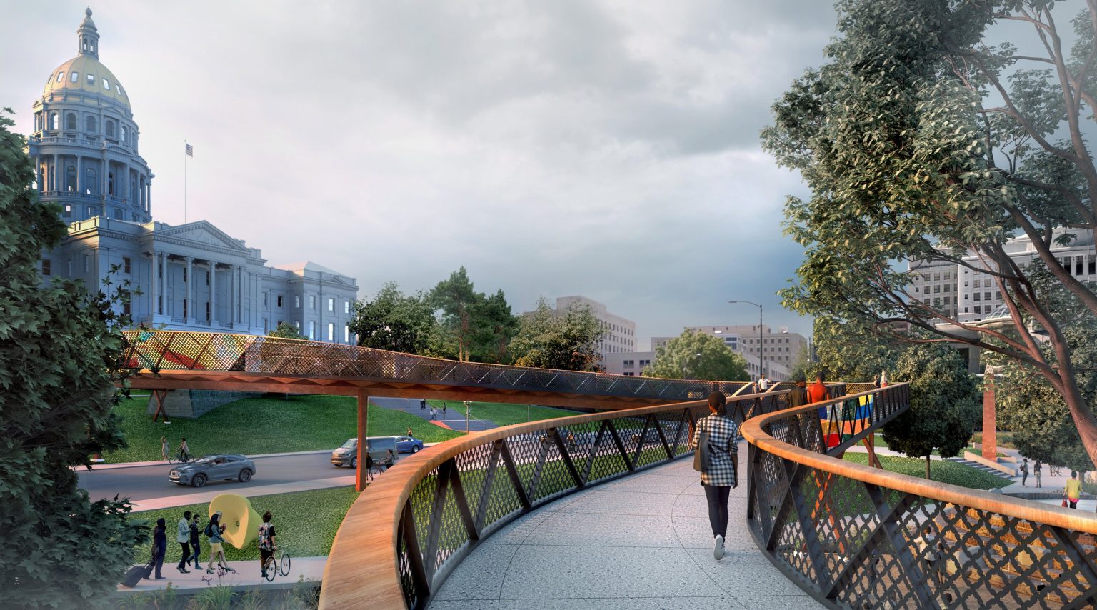 Studio Gang Unveils Design for Elevated Walkway in Downtown Denver