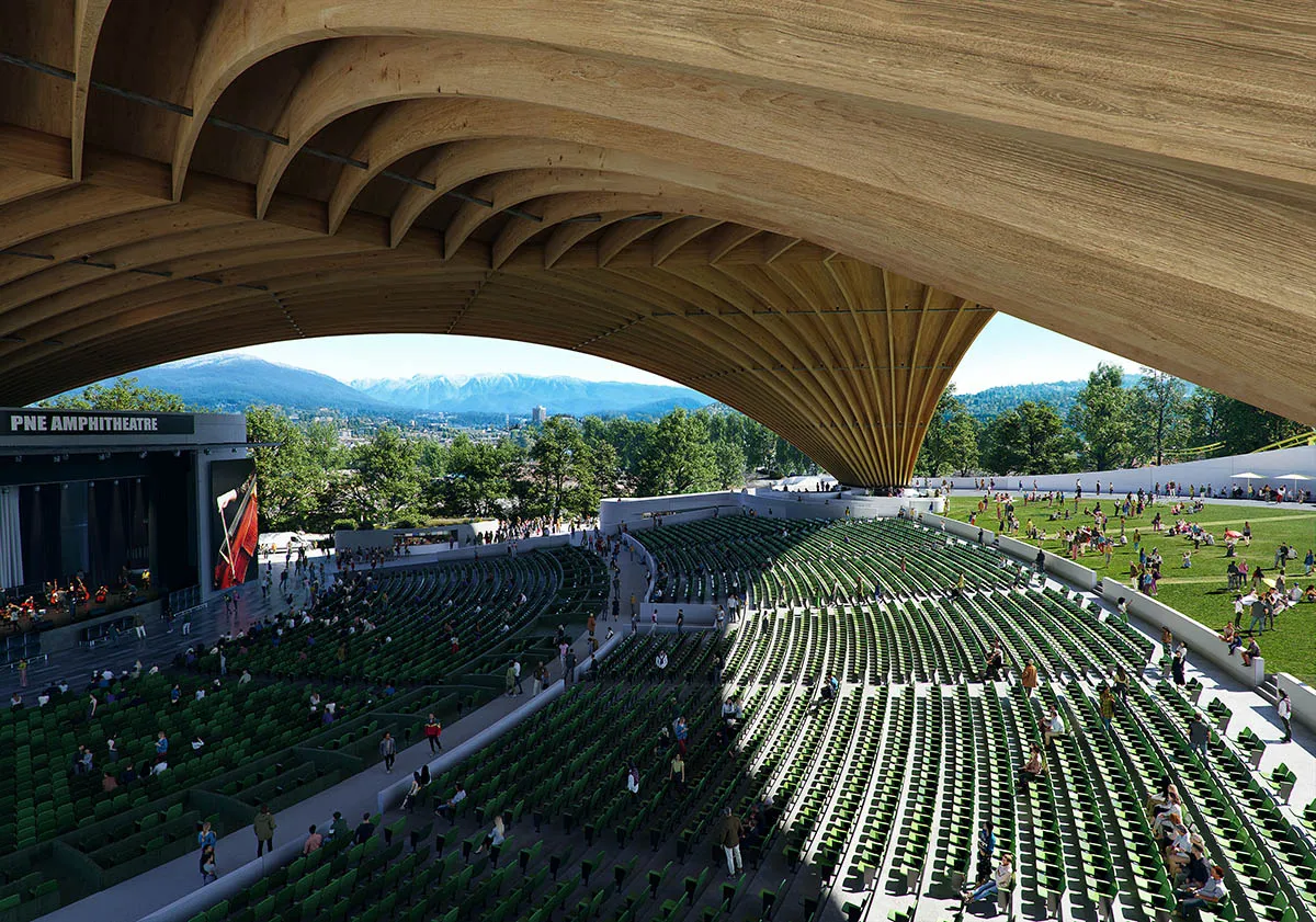 World’s Largest Free-Span Timber Roof Underway at Vancouver’s Freedom ...