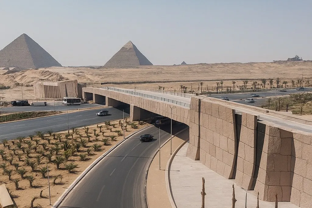 New Grand Egyptian Museum Walkway Links Directly to the Giza Pyramids